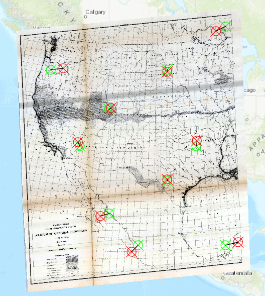 georeferencing control points on map